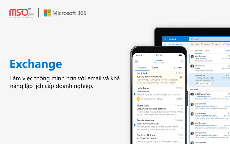Dịch vụ Microsoft Exchange - Microsoft 365 by MSO