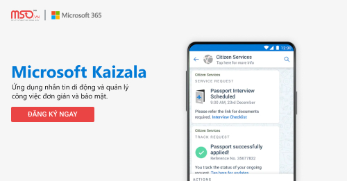 Đăng ký ngay ứng dụng hữu ích Microsoft Kaizala với MSO