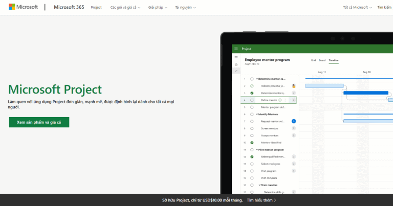 Tìm hiểu về MS Project và hướng dẫn sử dụng MS Project