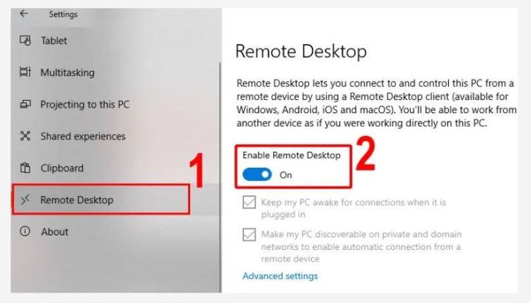 Remote Desktop Windows 10 - Cài Đặt & Sử Dụng Hiệu Quả