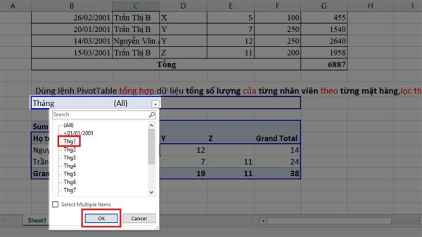 Sử Dụng Pivot Table Trong Excel Để Thống Kê, Lọc Dữ Liệu