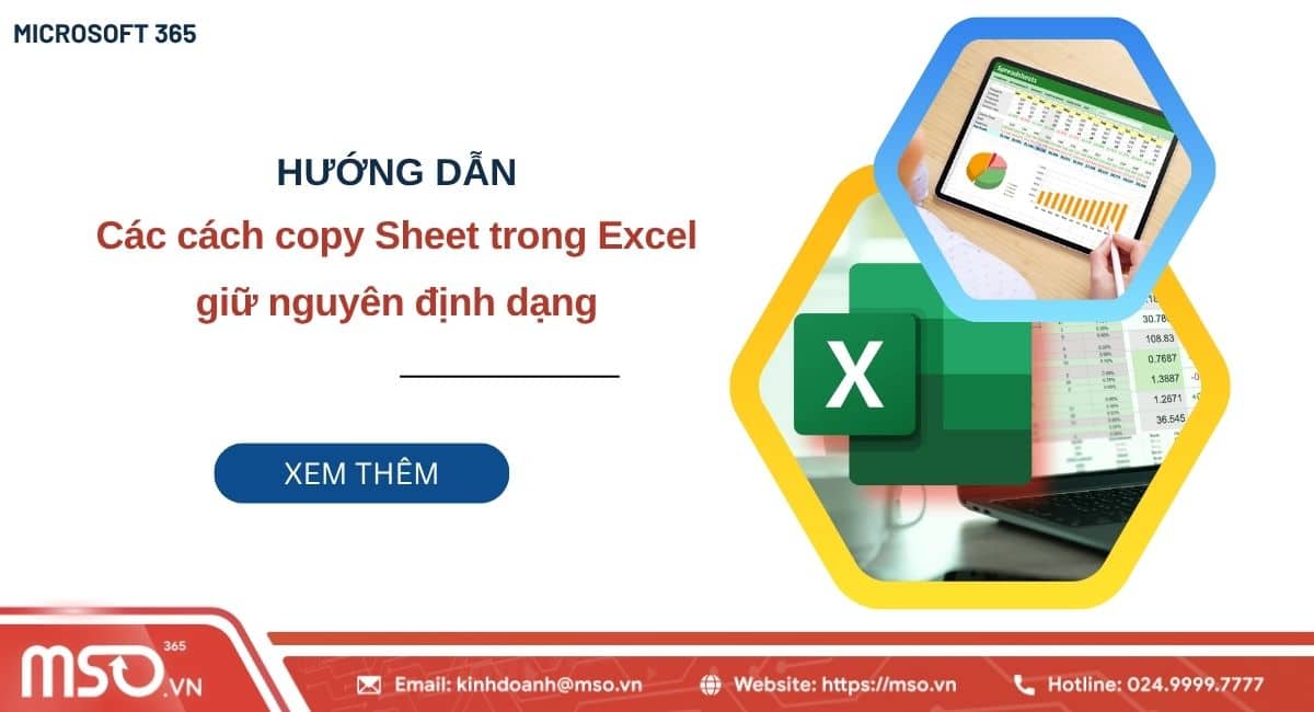 Cách copy Sheet trong Excel giữ nguyên định dạng nhanh chóng
